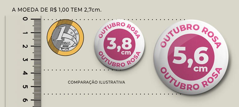 Botons Outubro Rosa🎗💗Pins Campanha Câncer de Mama